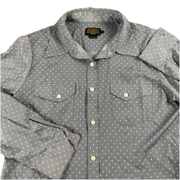 Pendleton | Tops | Pendleton Womens 2 Button Up Blouse Top Light Blue ...